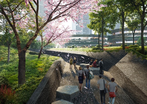 Jinqiao Central Park | Ballistic Architecture Machine