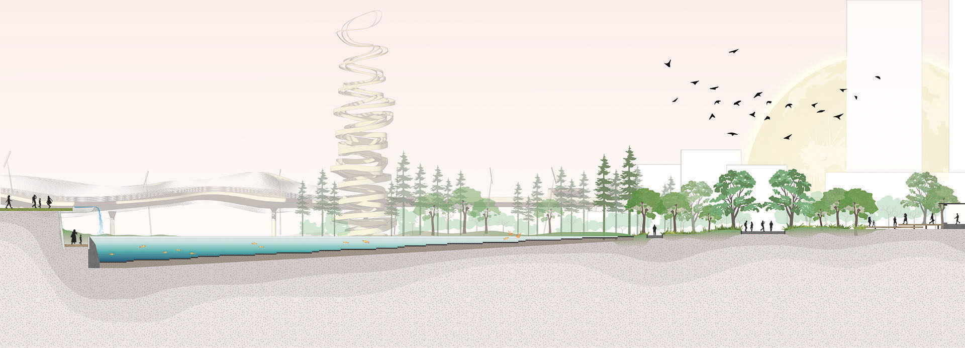 Jinqiao Central Park | Ballistic Architecture Machine
